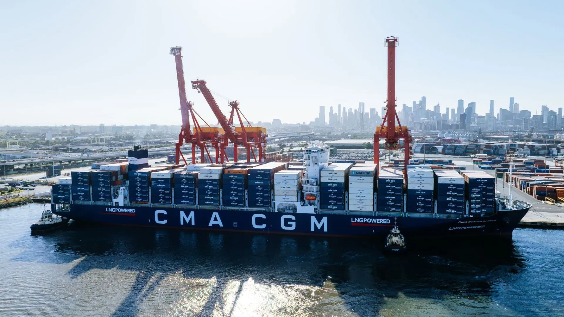 CMA CGM Baalbeck, the first LNG ship to arrive in Australia
