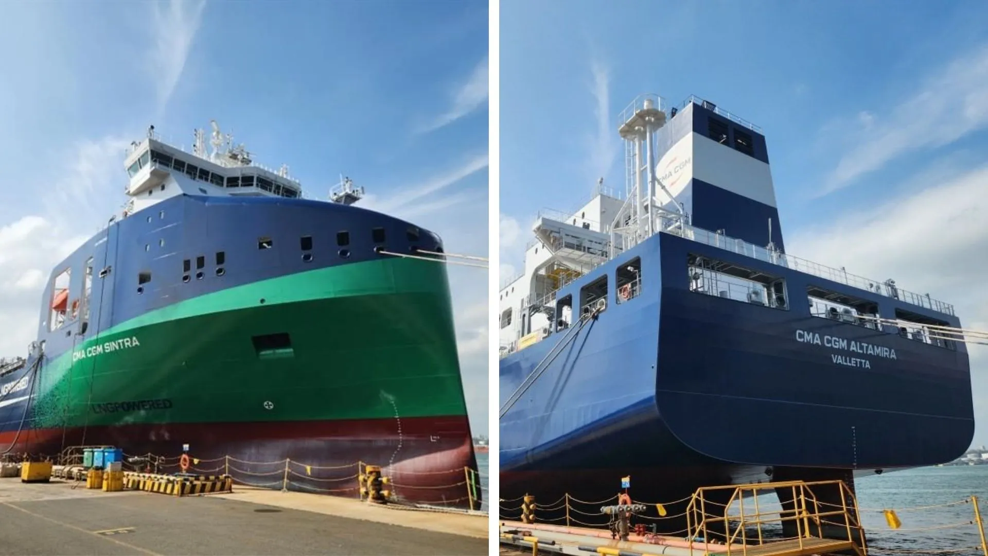 CMA CGM bautiza dos buques propulsados por GNL de 2,000 TEU para Europa