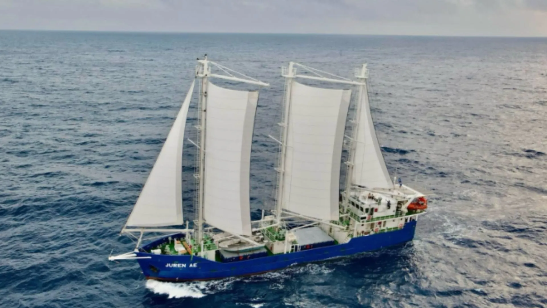 Sailing freighter SV Juren Ae achieves 80% lower emissions