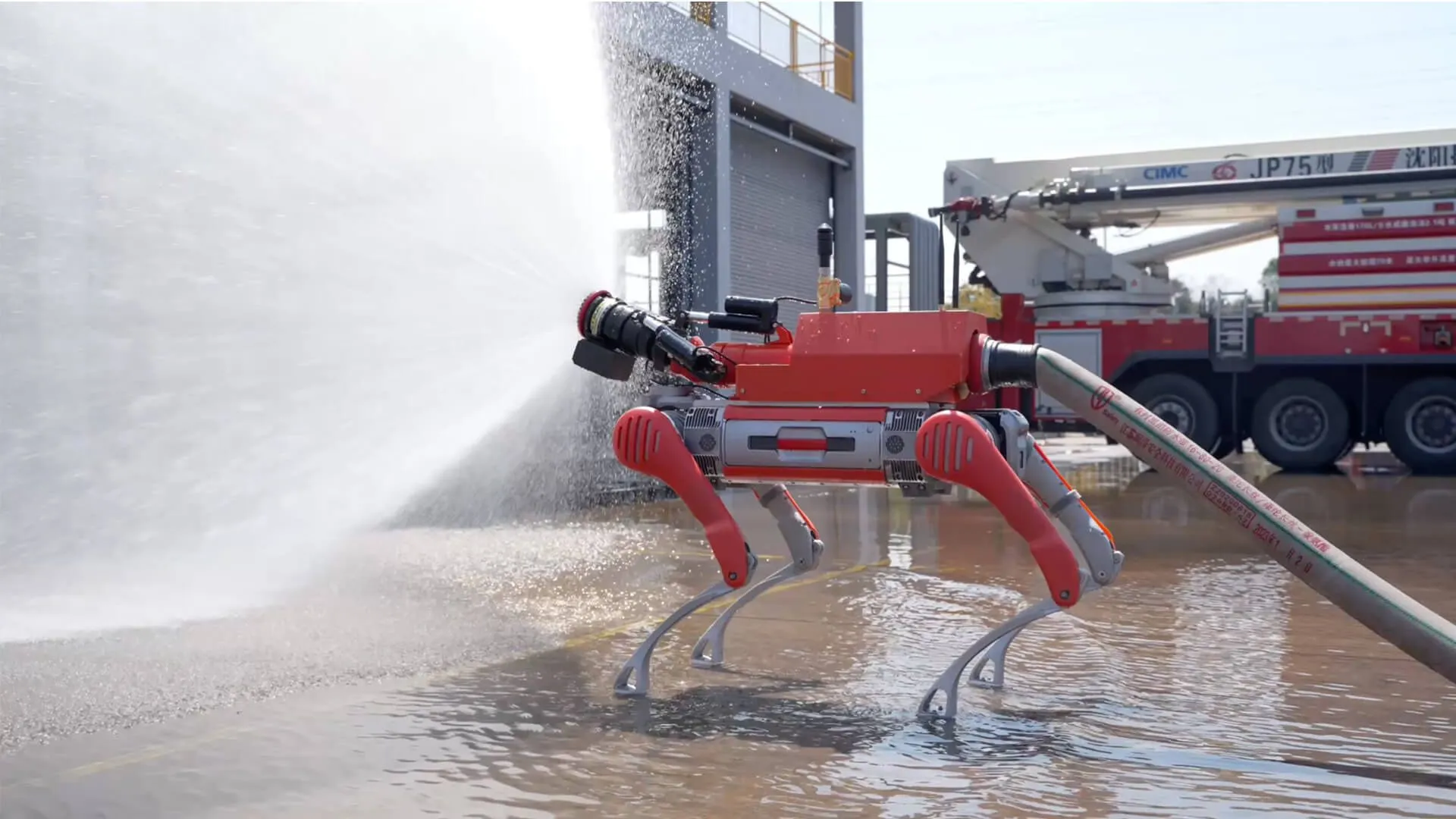 Watch Unitree's four-legged robots put out fires