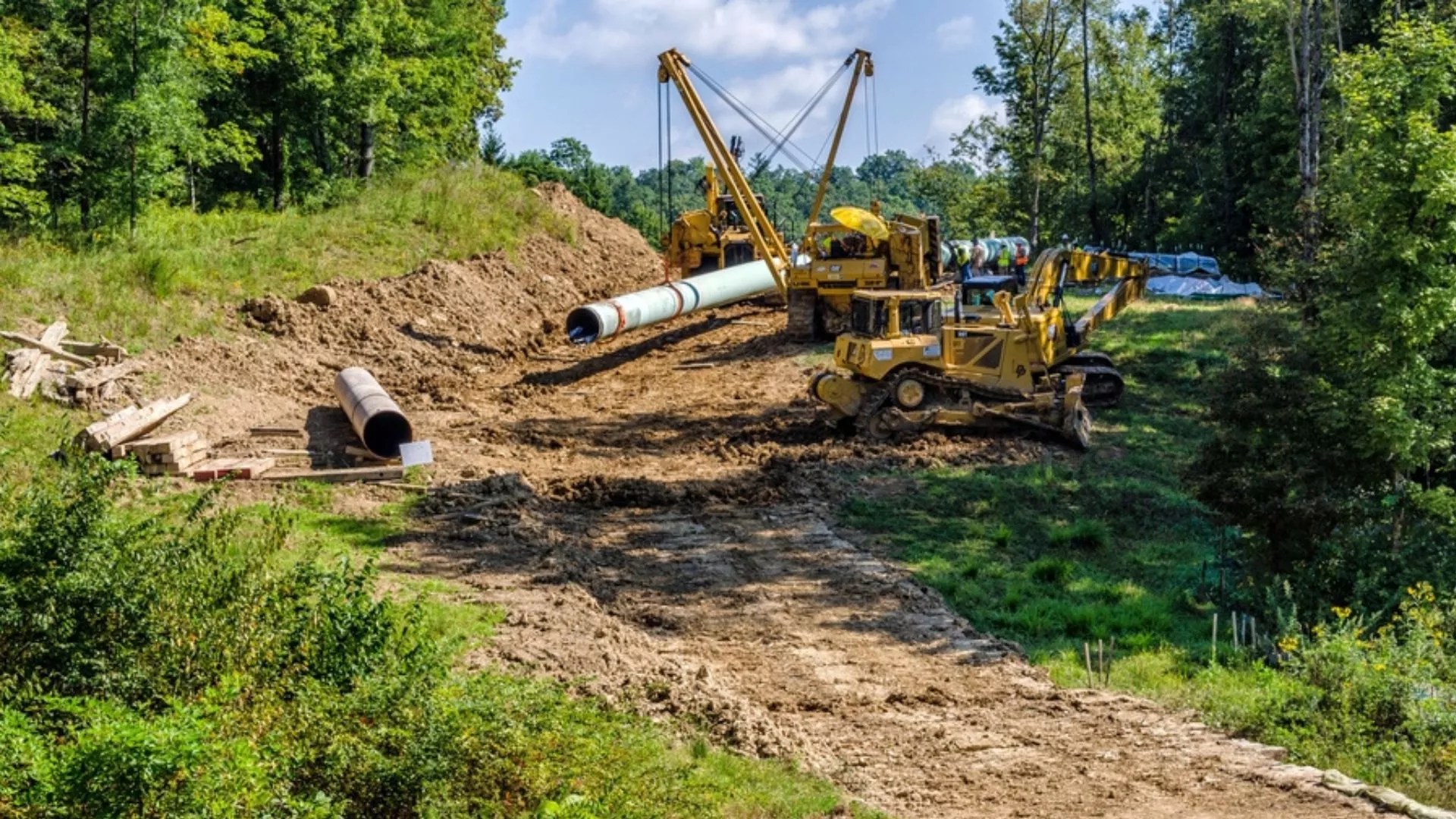 A section of the Mountain Valley pipeline breaks