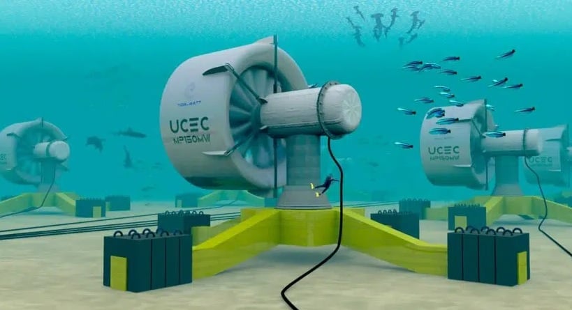 Power generation with efficient underwater turbines
